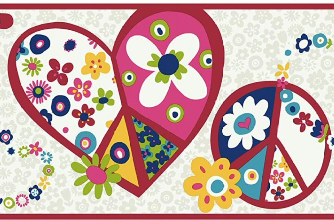Peace Sign Wallpaper Border - Etsy