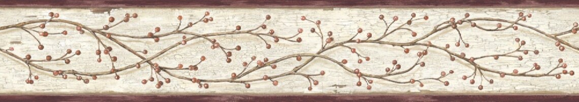Winterberry Branches Wallpaper Border | Etsy