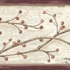 Winterberry Branches Wallpaper Border - Etsy