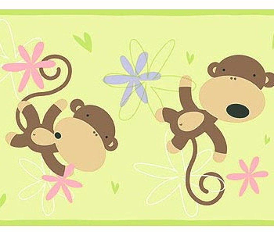 Monkey Wallpaper Border Sk6340b - Etsy