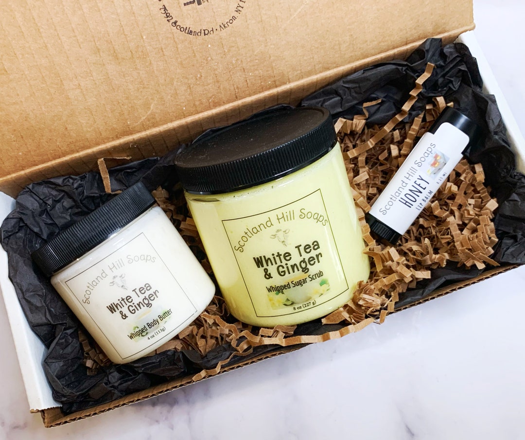 White Tea, Ginger, and Honey Spa Gift Set - Etsy
