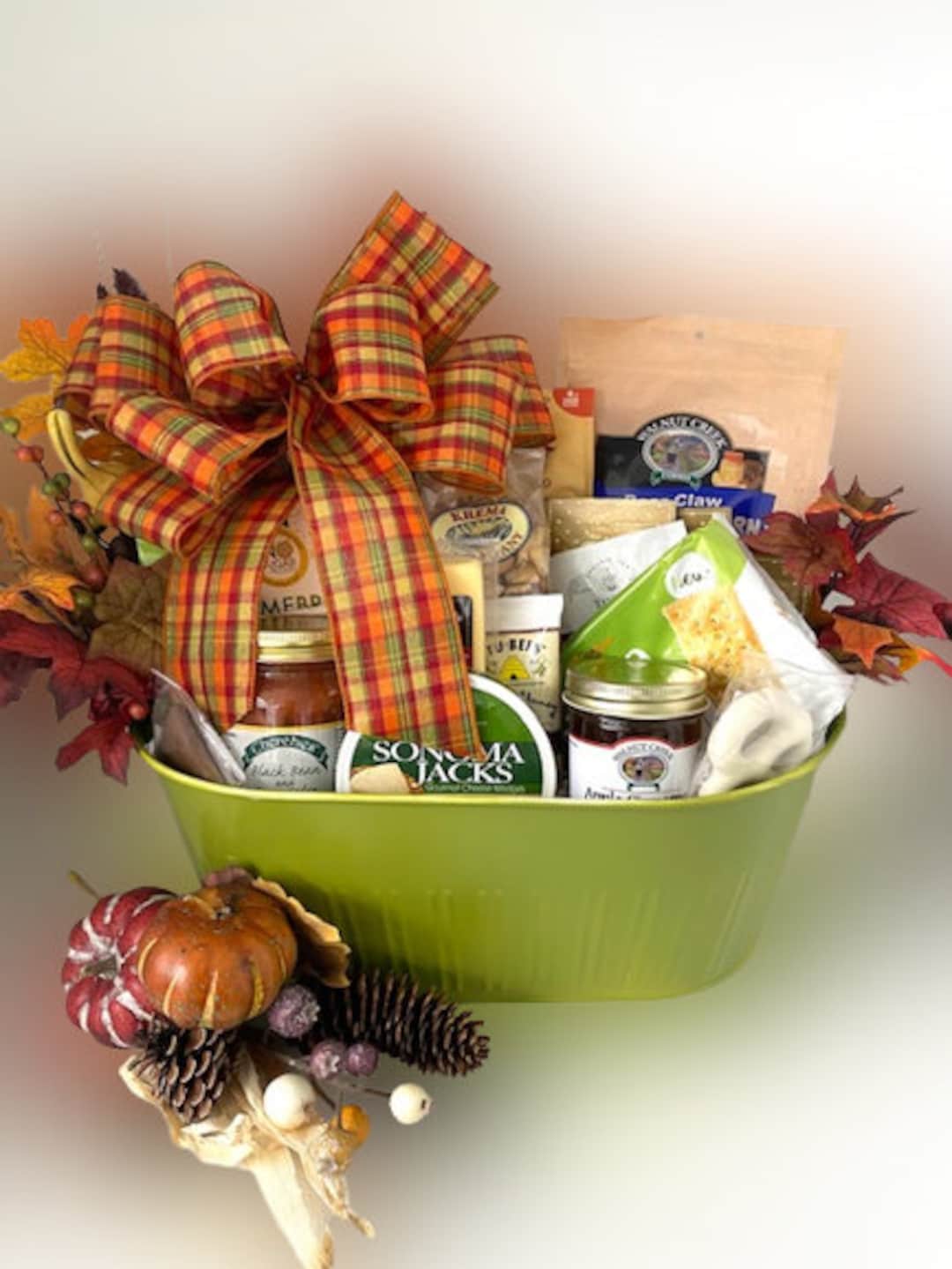 Harvest Gourmet Gift Basket, Fall Gift Basket, Thanksgiving Food Basket ...
