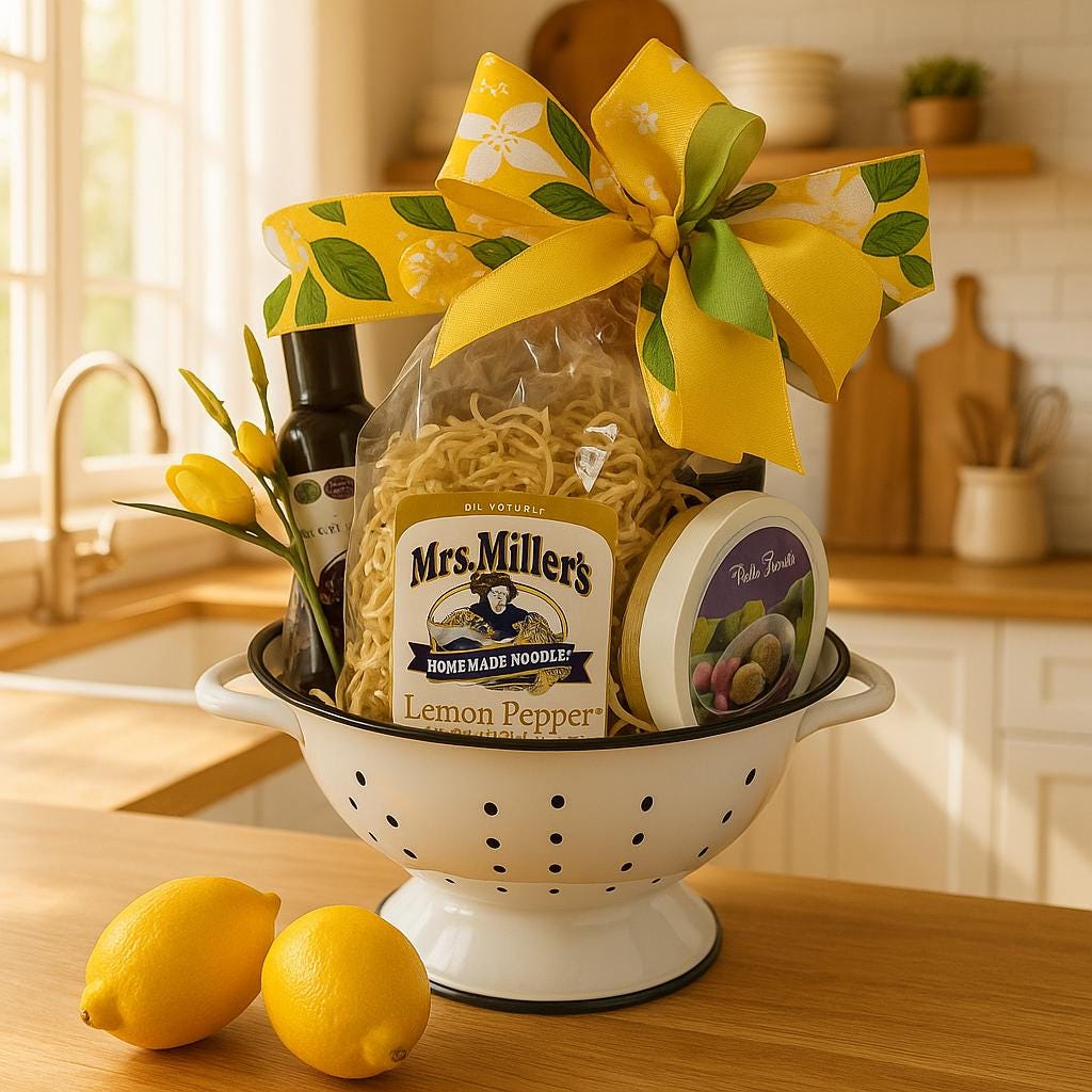 Italian Pasta Dinner Gift Basket, Marinara Meal Set With Colander ...
