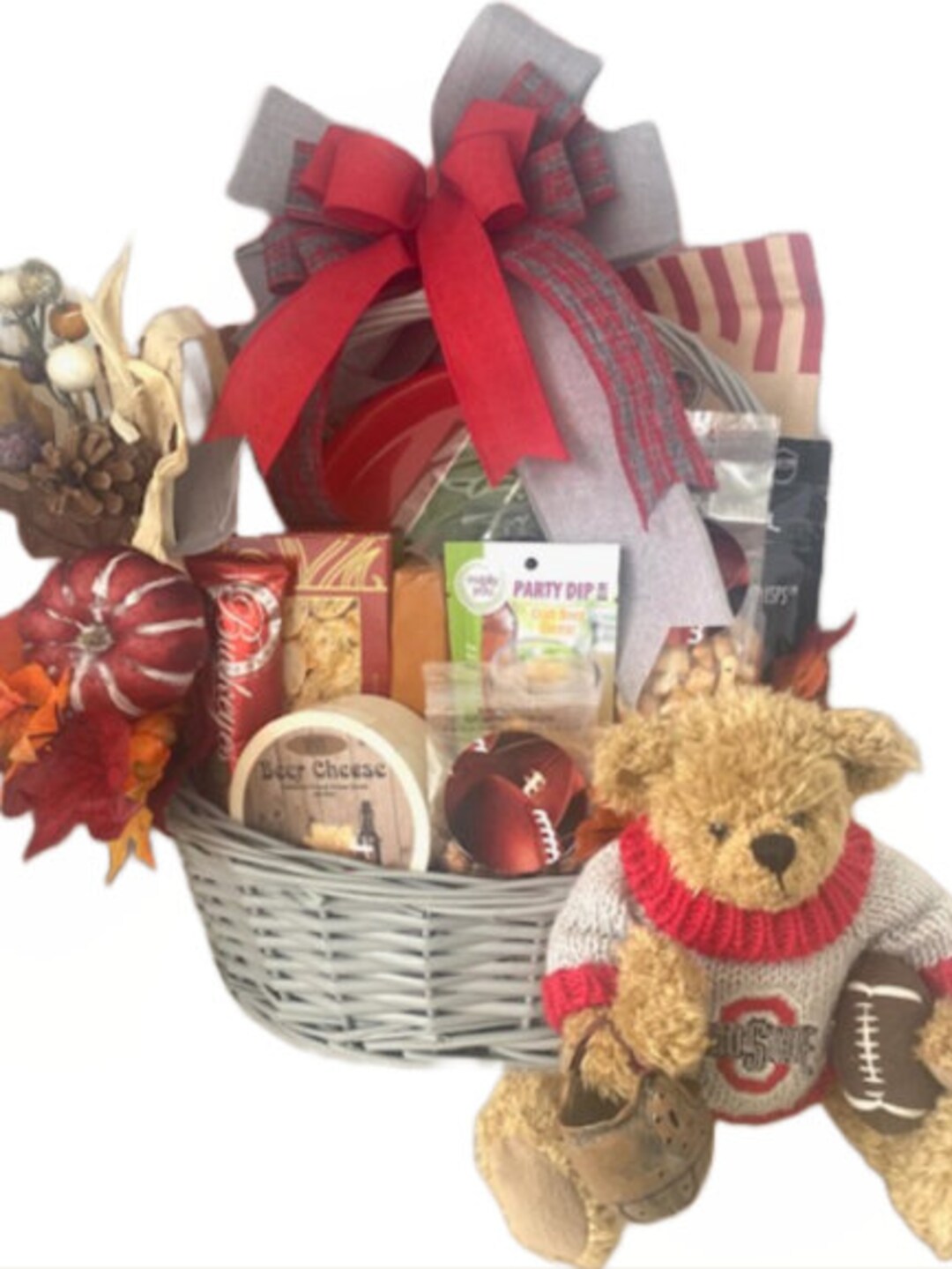 Ohio State Football Themed Gift Basket, OSU Football Sports Gift Basket ...