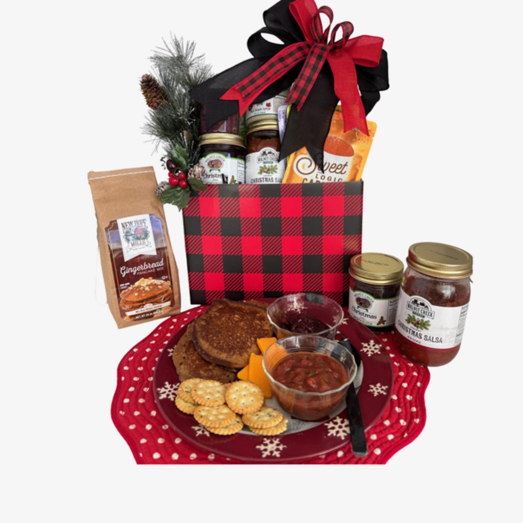 Farmhouse Breakfast Gift Box: Artisan Jam, Salsa, Pancake Mix & Honey ...