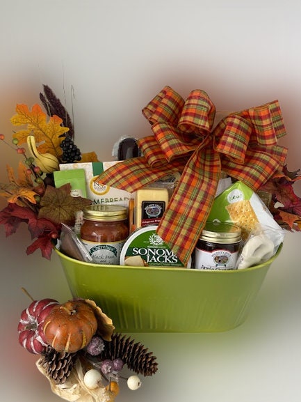 Harvest Gourmet Gift Basket, Fall Gift Basket, Thanksgiving Food Basket ...
