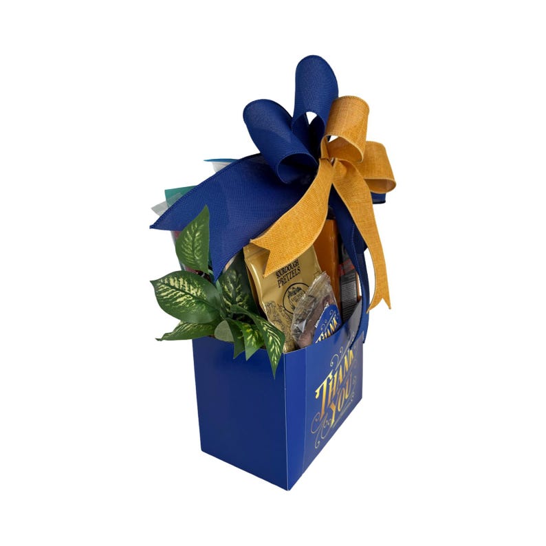 Thank You Gift Box – Gourmet Appreciation Snack Box With Blue and Gold ...