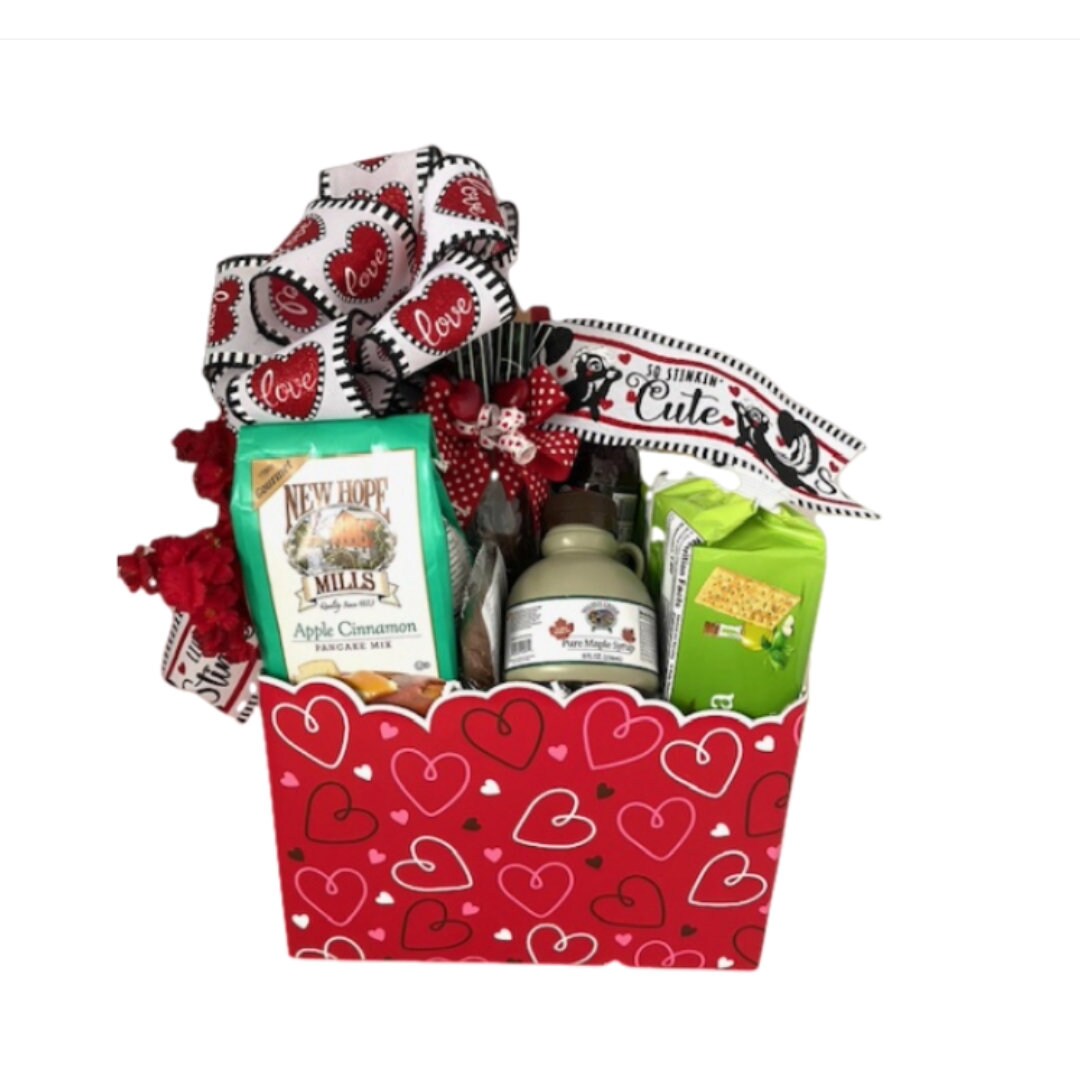 Valentines Day Pancake and Syrup for Families Gift Basket, Sweet ...