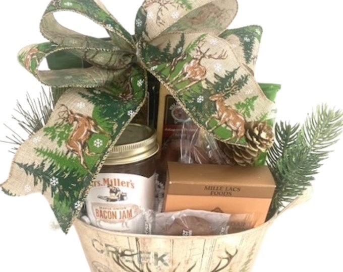 Hunting Themed Gift Basket, Fathers Day Gift Basket, Meat and Cheese ...