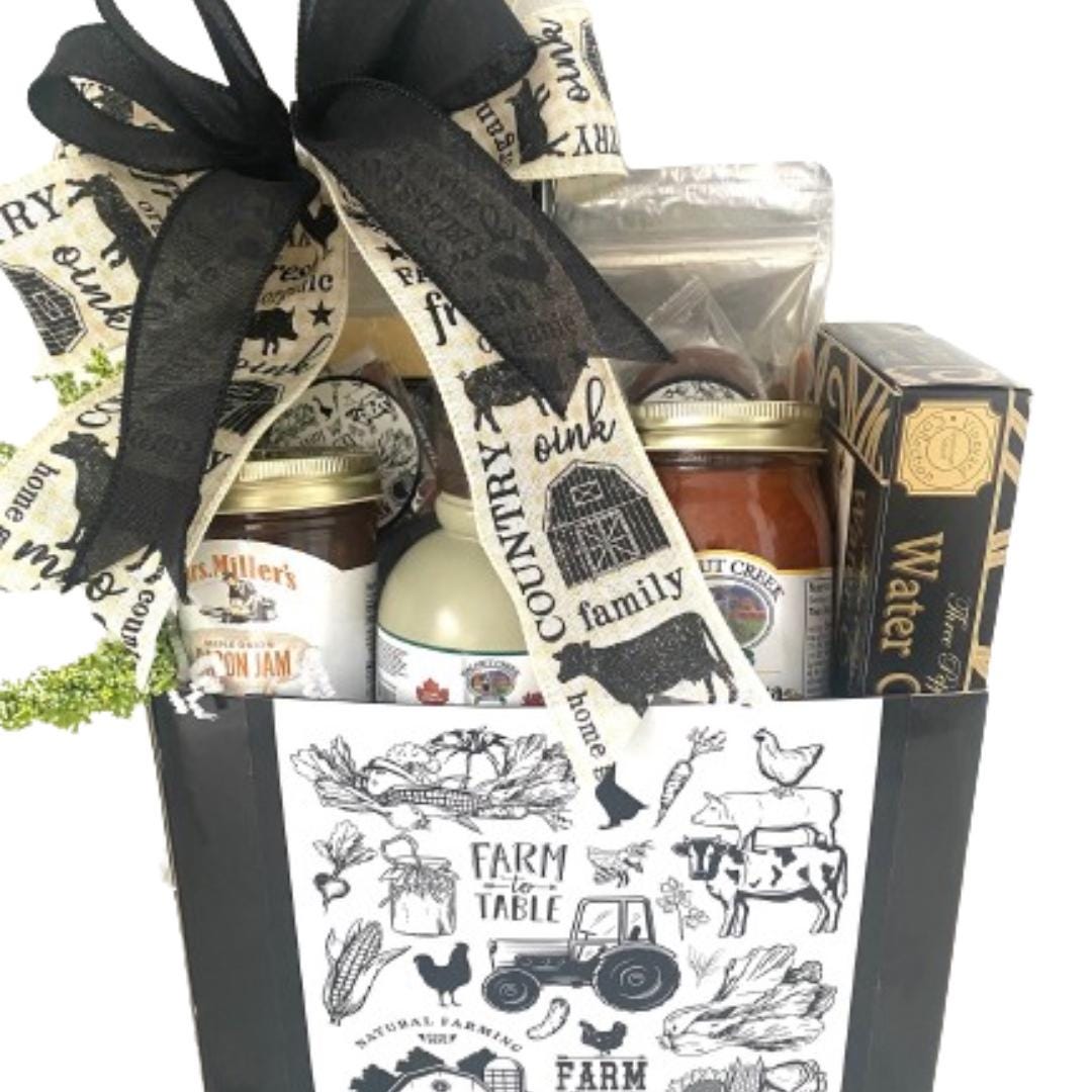 Farm-to-table Gift Basket: Farmhouse Gourmet Gift Basket, Artisan Foods ...