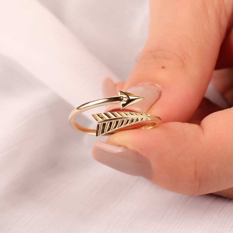 14k 18k Gold Archer Ring Handmade Arrow Ring Gold Ring - Etsy