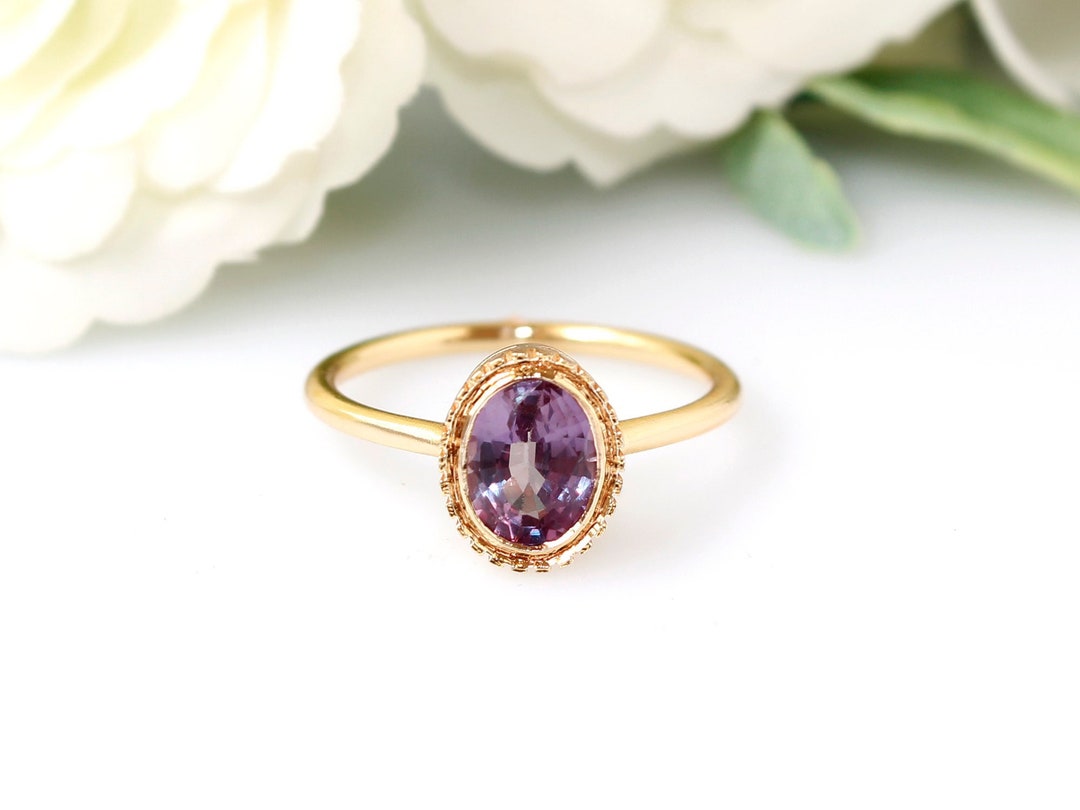 Dainty Alexandrite Ring, Color Change Alexandrite, 925 Solid Silver or ...