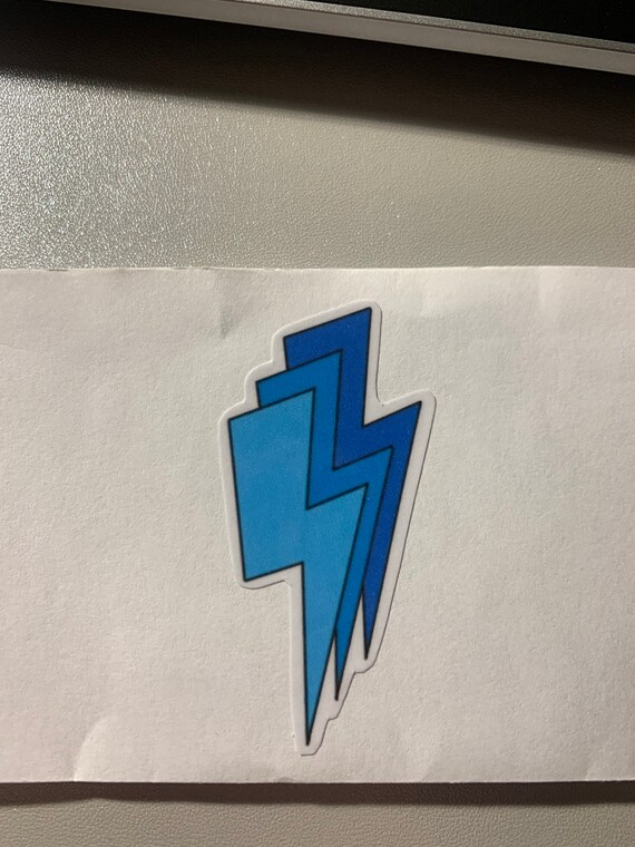 Blue Lightning Bolt Sticker 0021 | Etsy