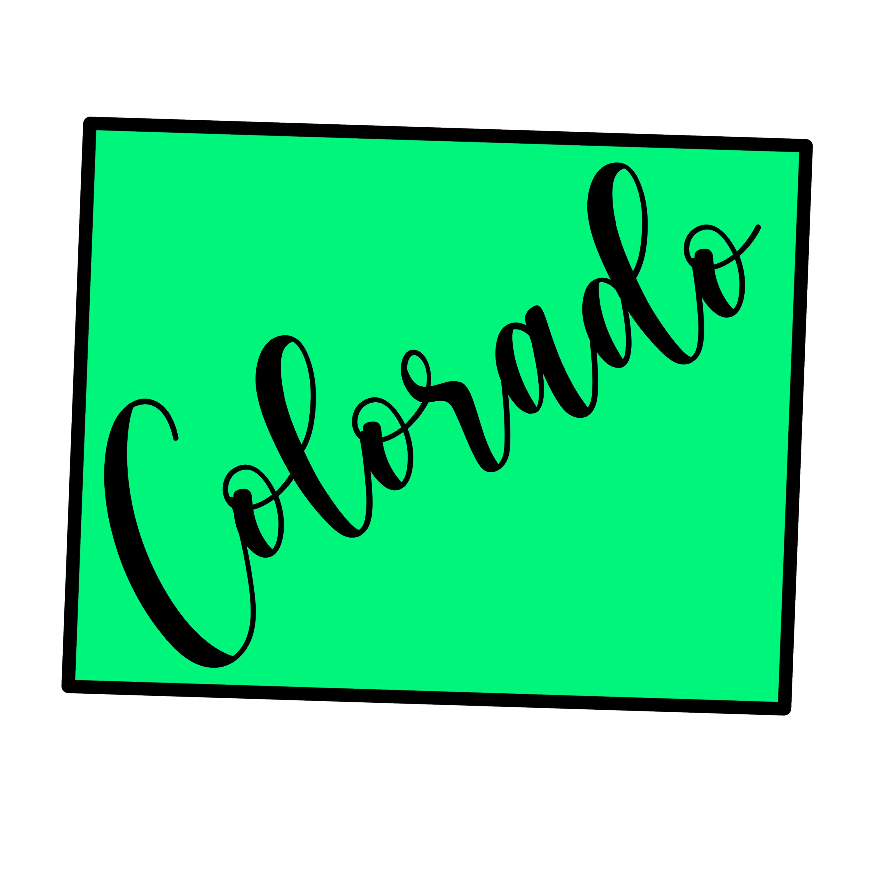 Green Colorado State Sticker - Etsy