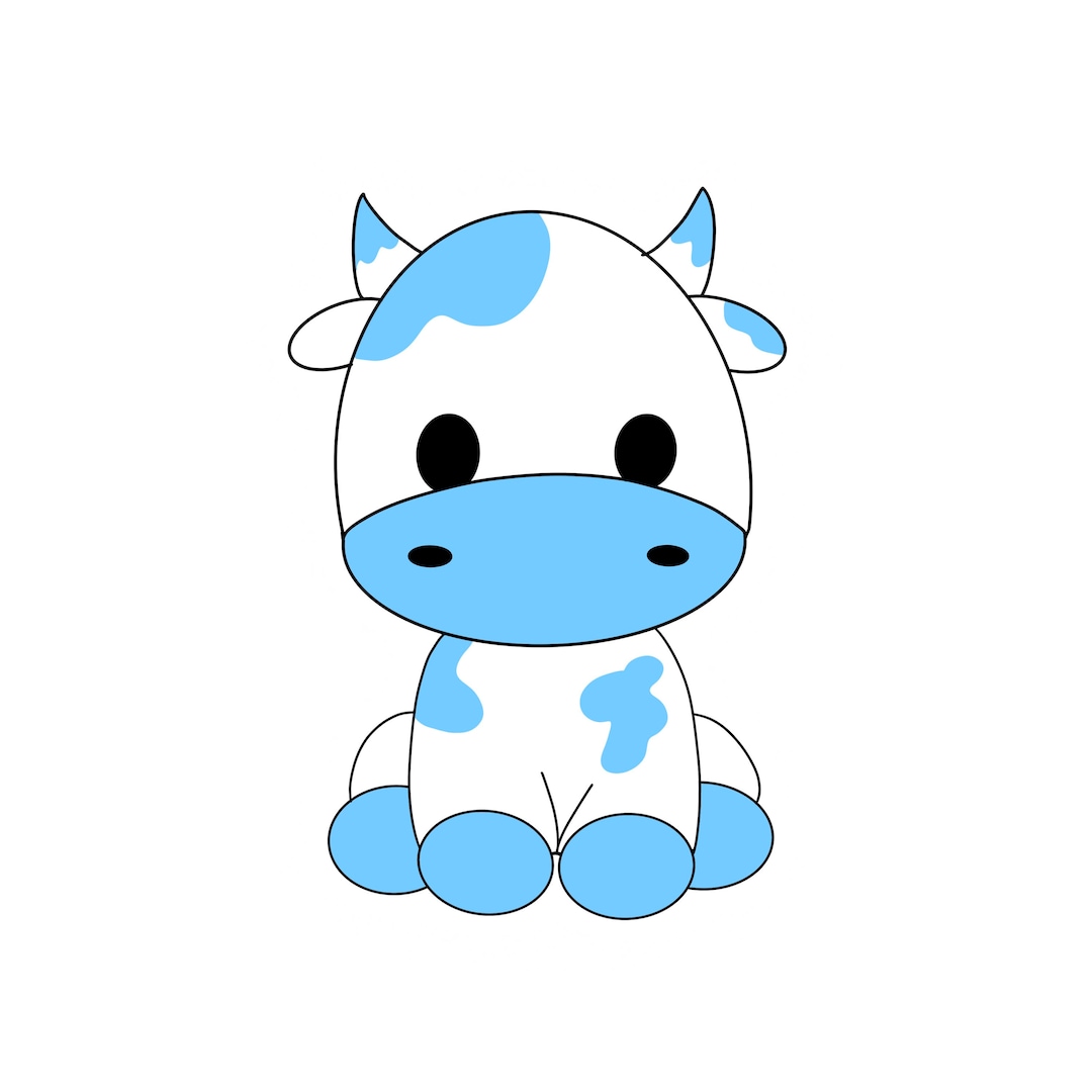 Blue Cow Sticker - Etsy