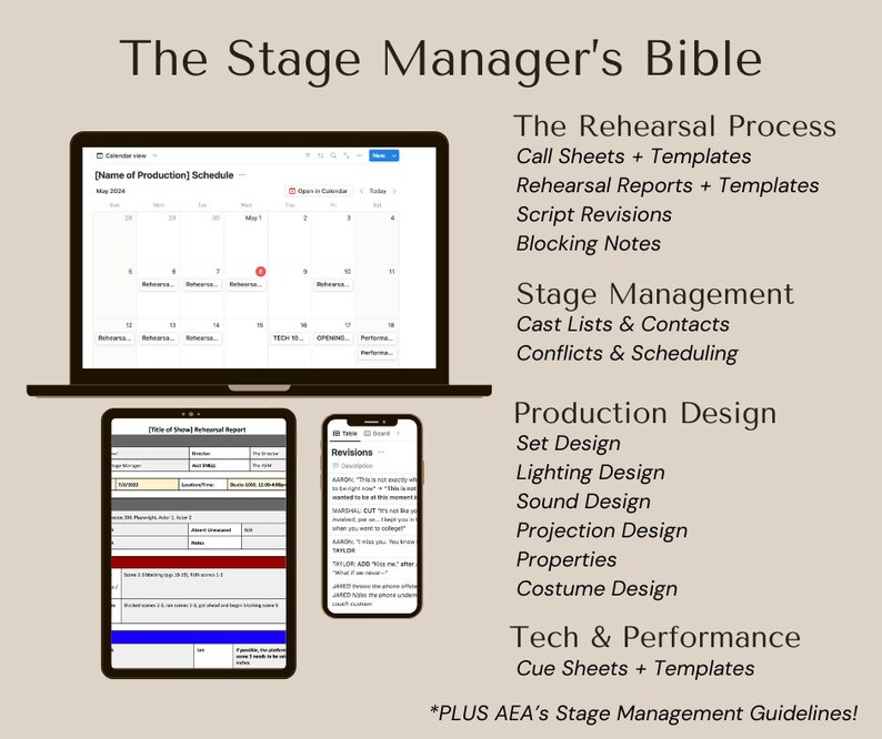 The Stage Manager's Bible Notion Template - Etsy