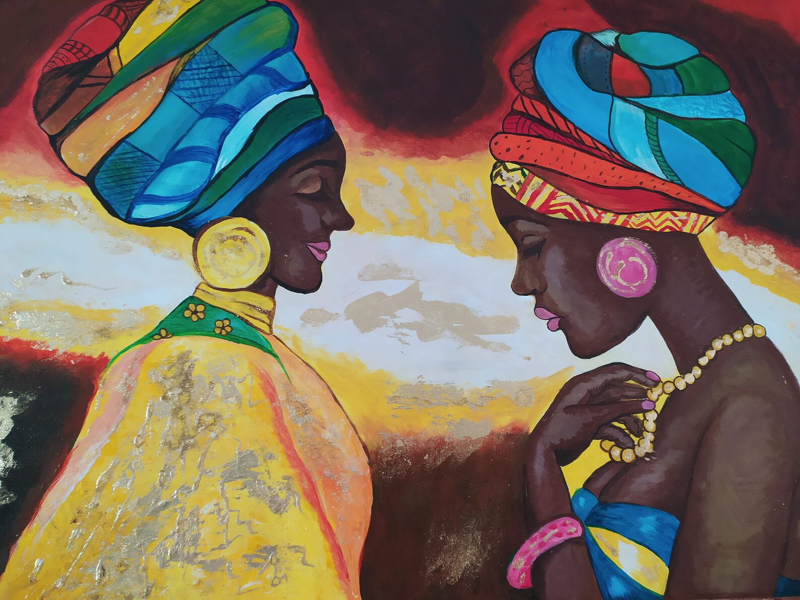 Hand-painted painting THE GOLD OF AFRICA | Etsy