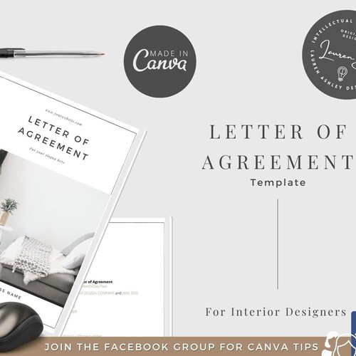Interior Design Letter of Agreement Editable Template - Etsy