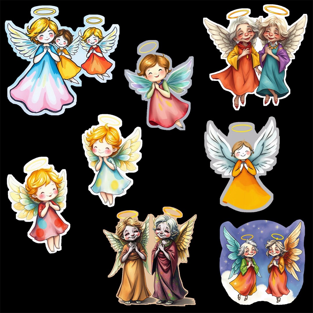 Christmas Angel Sticker Set Made of Vinyl - Etsy