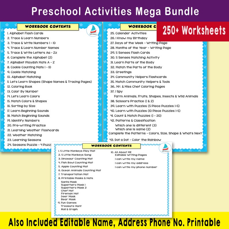 Busy Book Toddler Busy Binder Printable Pre-k Back to School - Etsy