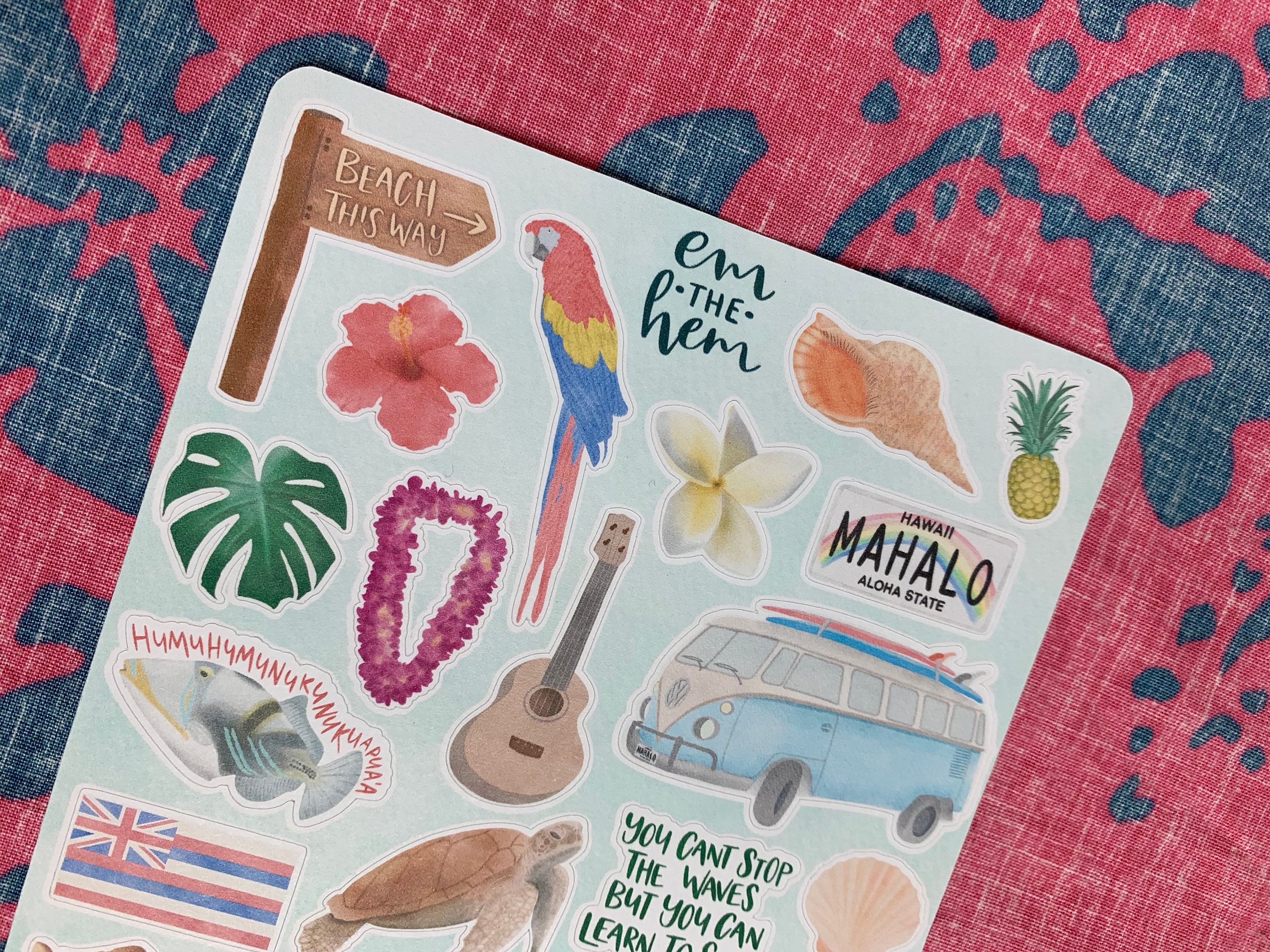 Hawaii Sticker Set Hawaii Planner Stickers Travel - Etsy