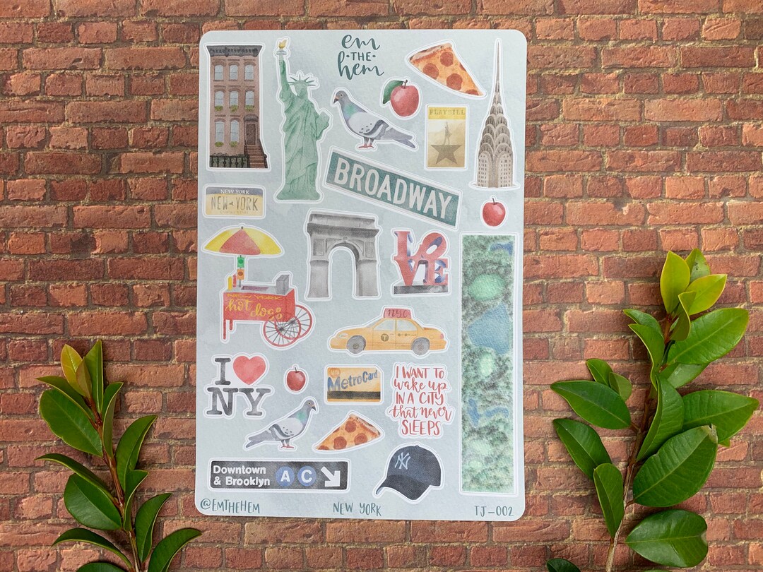 New York Sticker Set -- NYC Planner Stickers -- Travel Journal Stickers ...