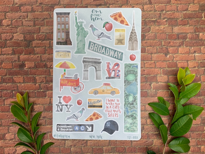 New York Sticker Set NYC Planner Stickers Travel Journal | Etsy
