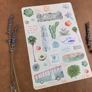 Ojai Sticker Set -- Ojai, CA Planner Stickers -- Travel Journal ...