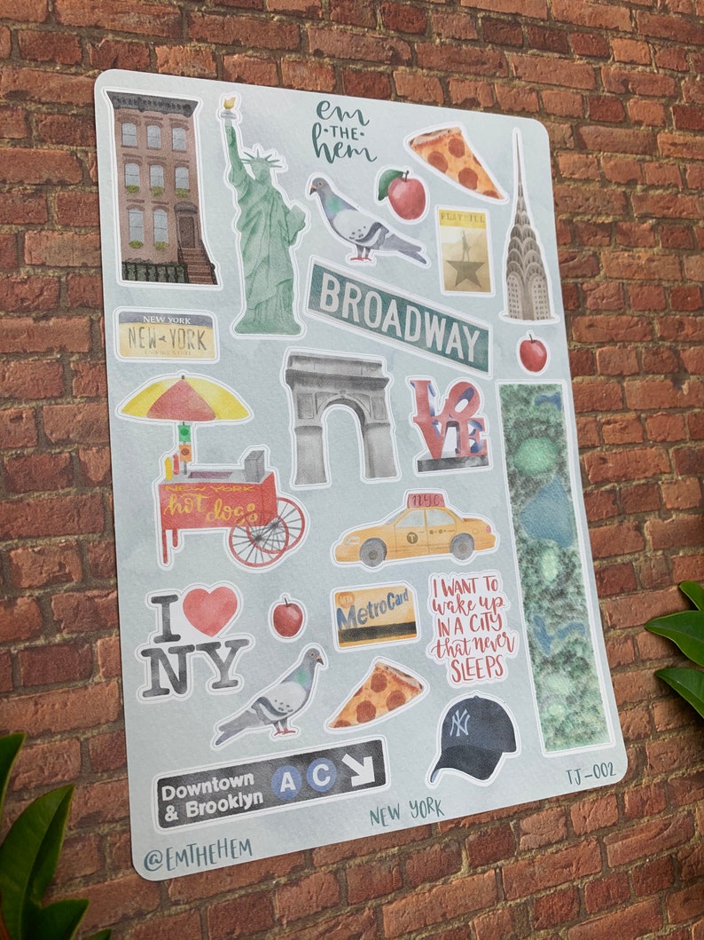 New York Sticker Set NYC Planner Stickers Travel Journal - Etsy
