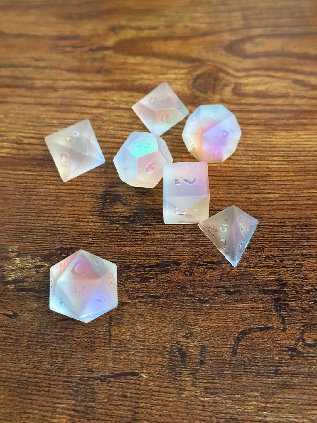 Frosted Prism Glass Dice Set for Dnd - Etsy