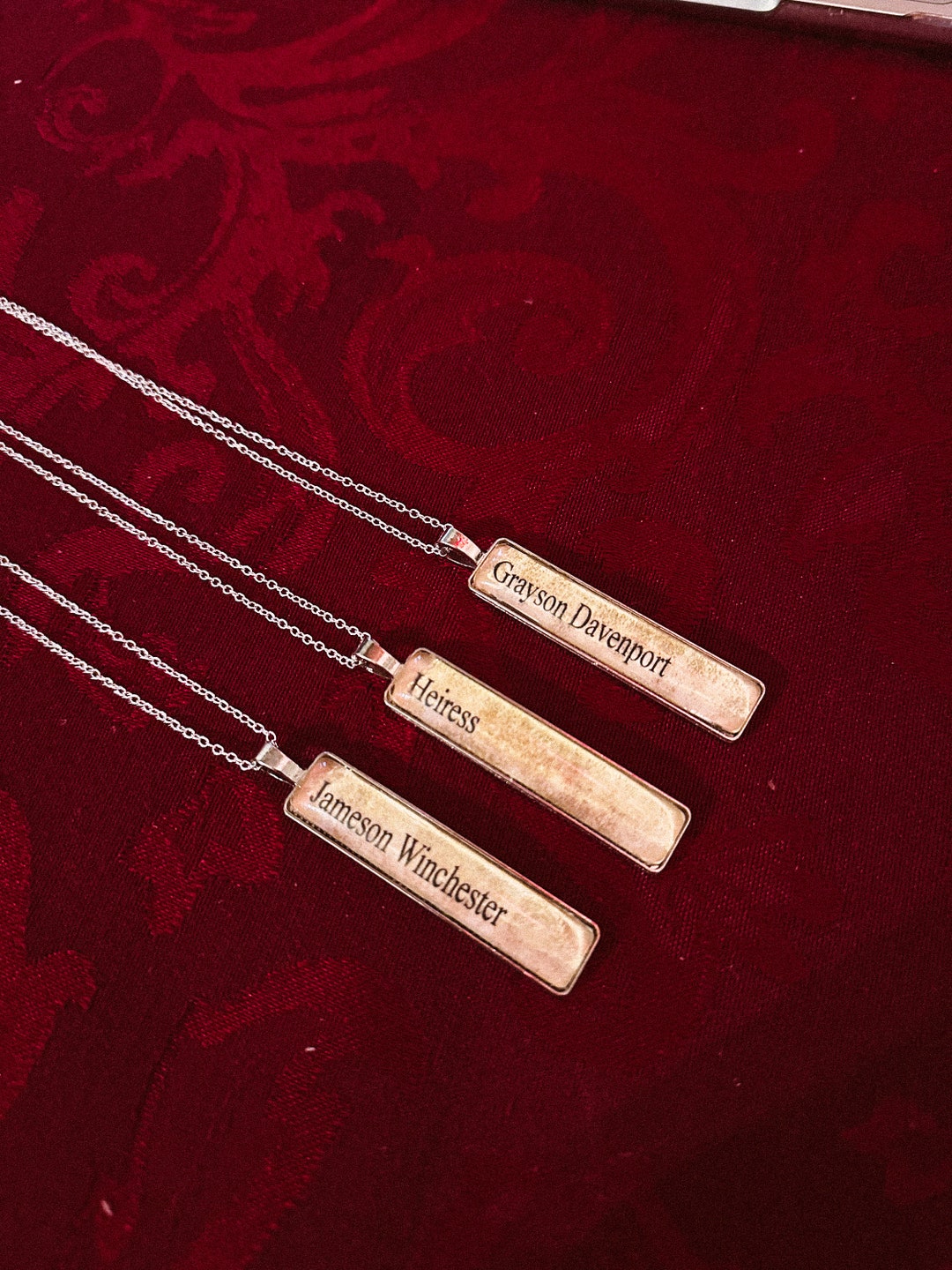 The Inheritance Games Book Merch Jameson Grayson Pendant Necklace - Etsy