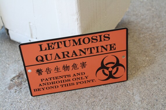 The Lunar Chronicles Letumosis Quarantine Metal Sign | Etsy Hong Kong
