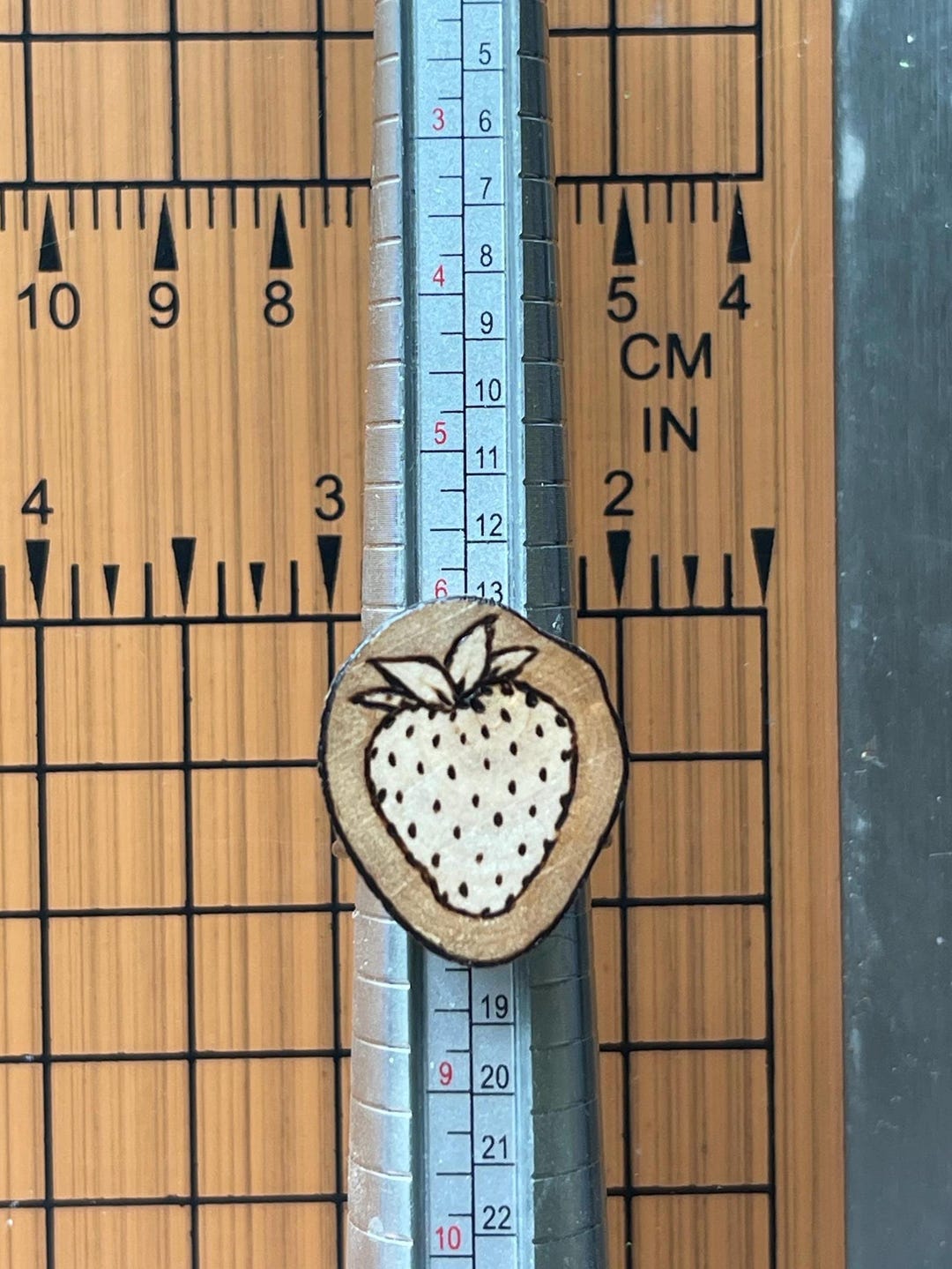 Wood Burned Strawberry Ring - Etsy