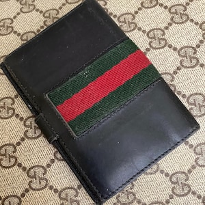 Gucci Credit Card Case in Black Leather - Etsy