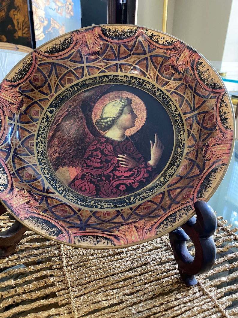 Rare Durwin Rice Decoupage Art, Hand Made Decorative Plate Signed and ...