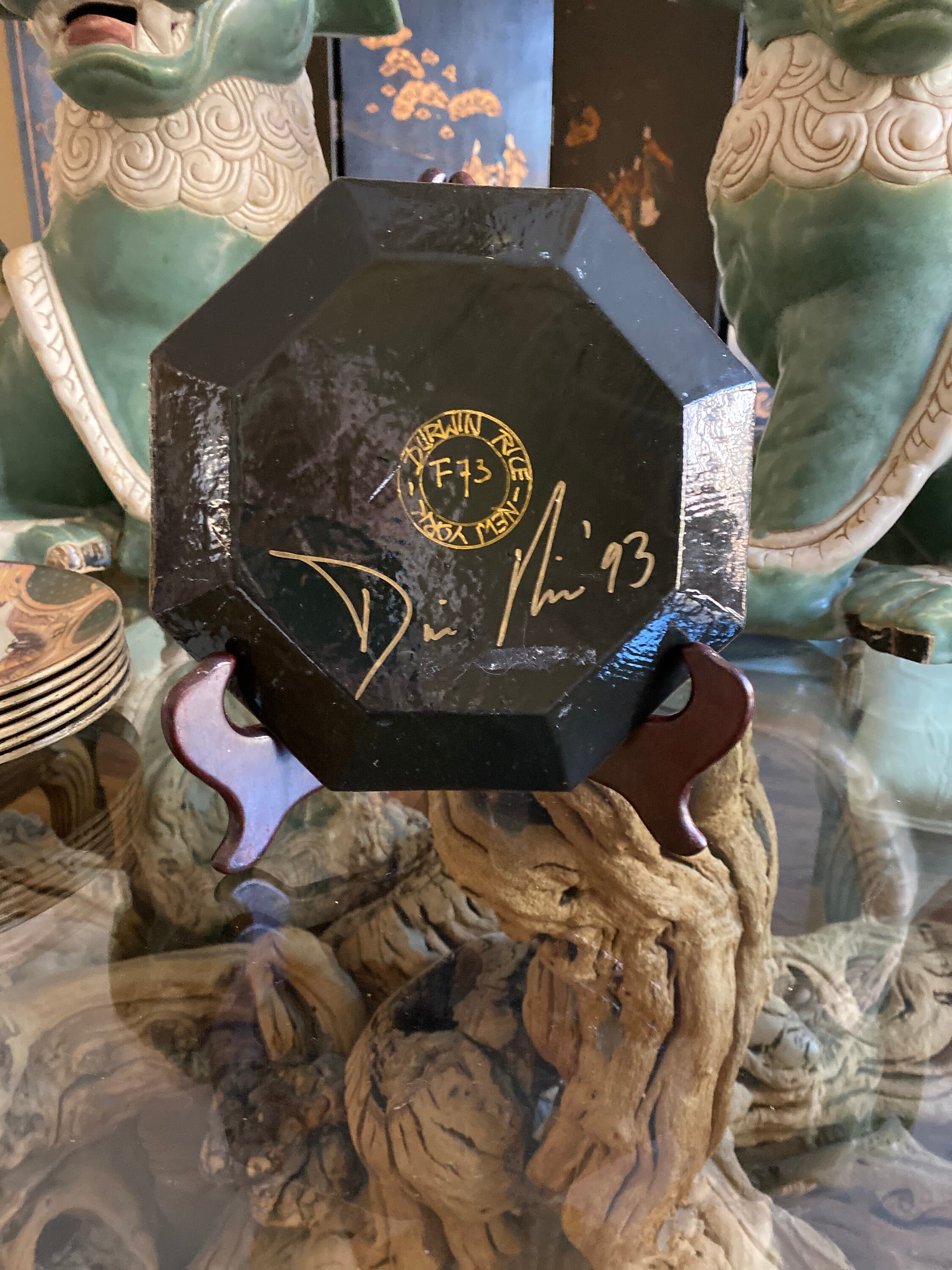 Rare Durwin Rice decoupage art, hand made decorative plate signed and ...