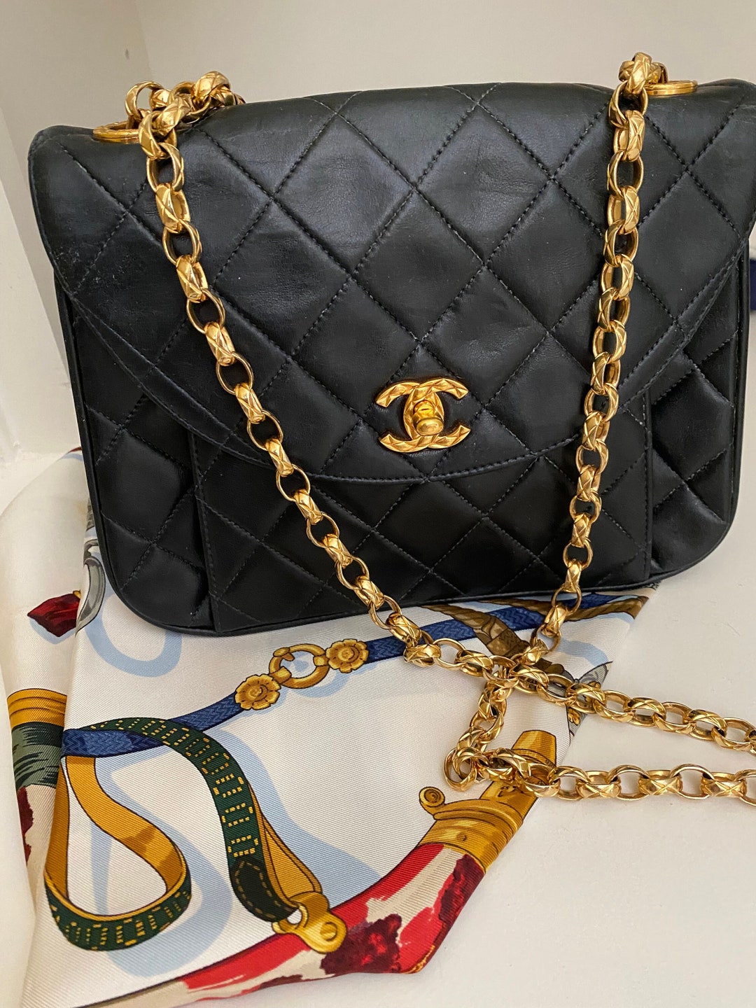 Authentic, Chanel Handbag in Absolutely Perfect Condition in Rare Dark ...