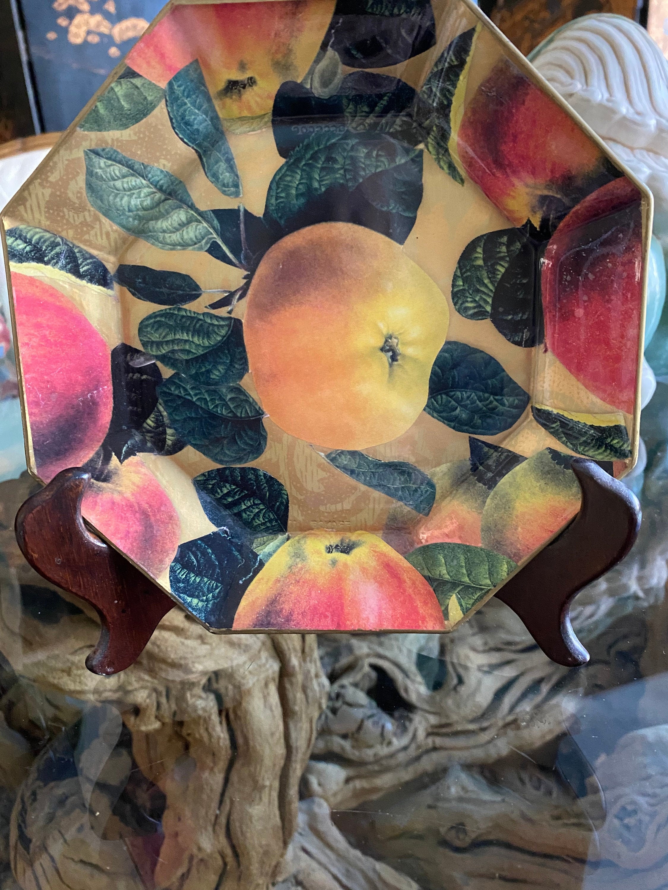 Rare Durwin Rice decoupage art, hand made decorative plate signed and ...