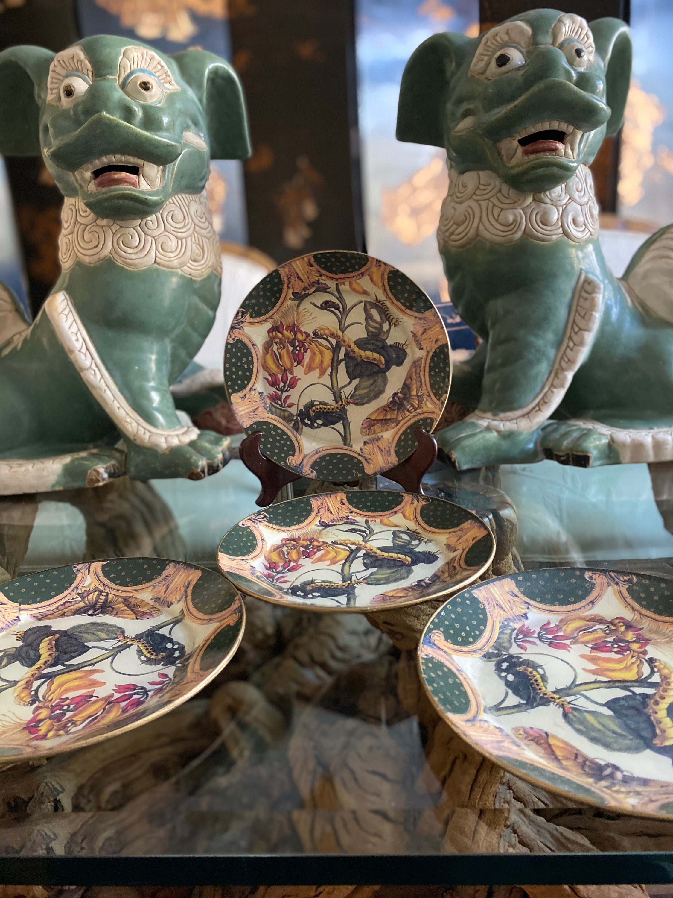 Durwin Rice 4 decoupage art, hand made decorative plates signed and ...