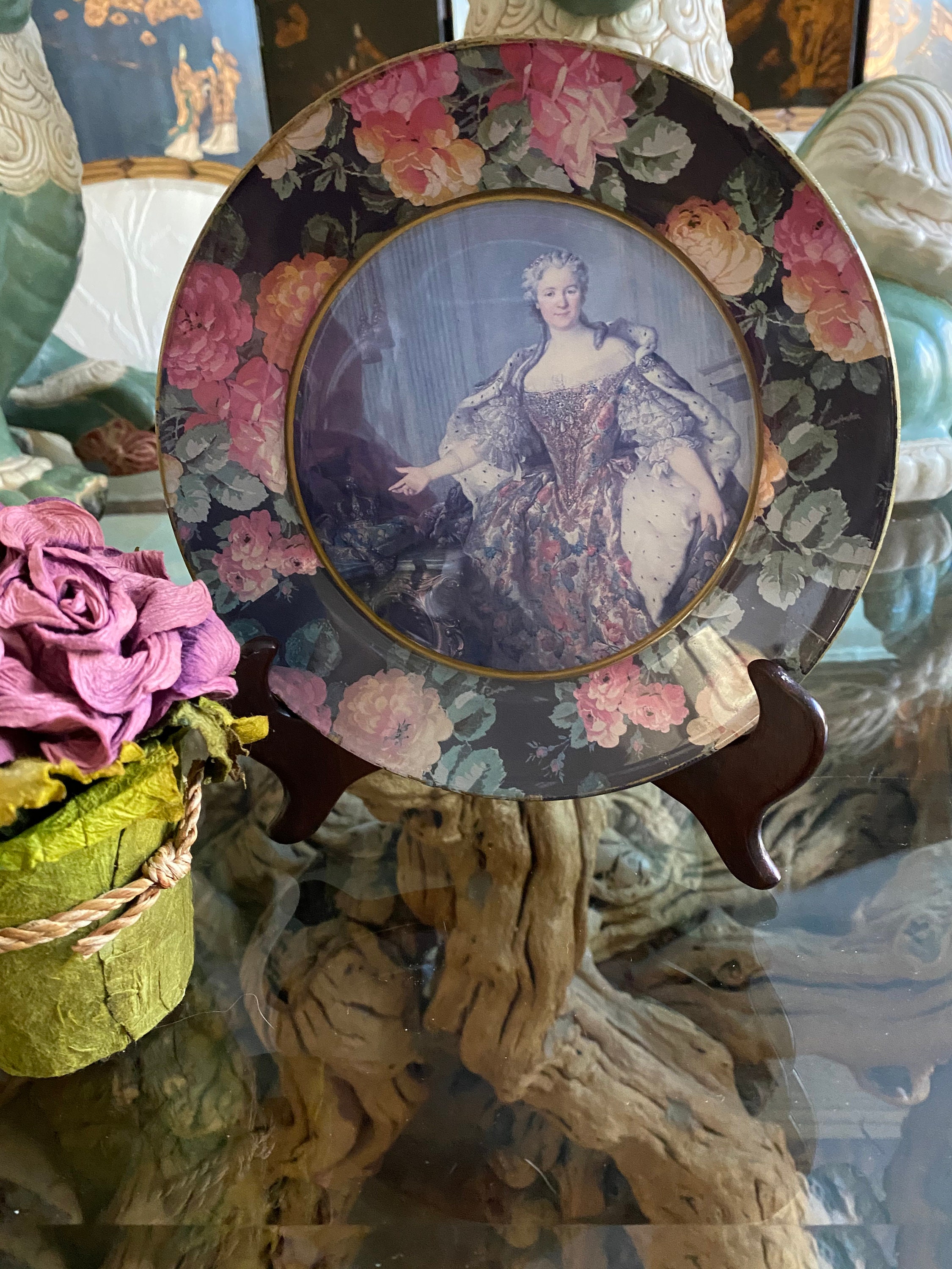 Rare Durwin Rice Decoupage Art Hand Made Decorative Plate - Etsy