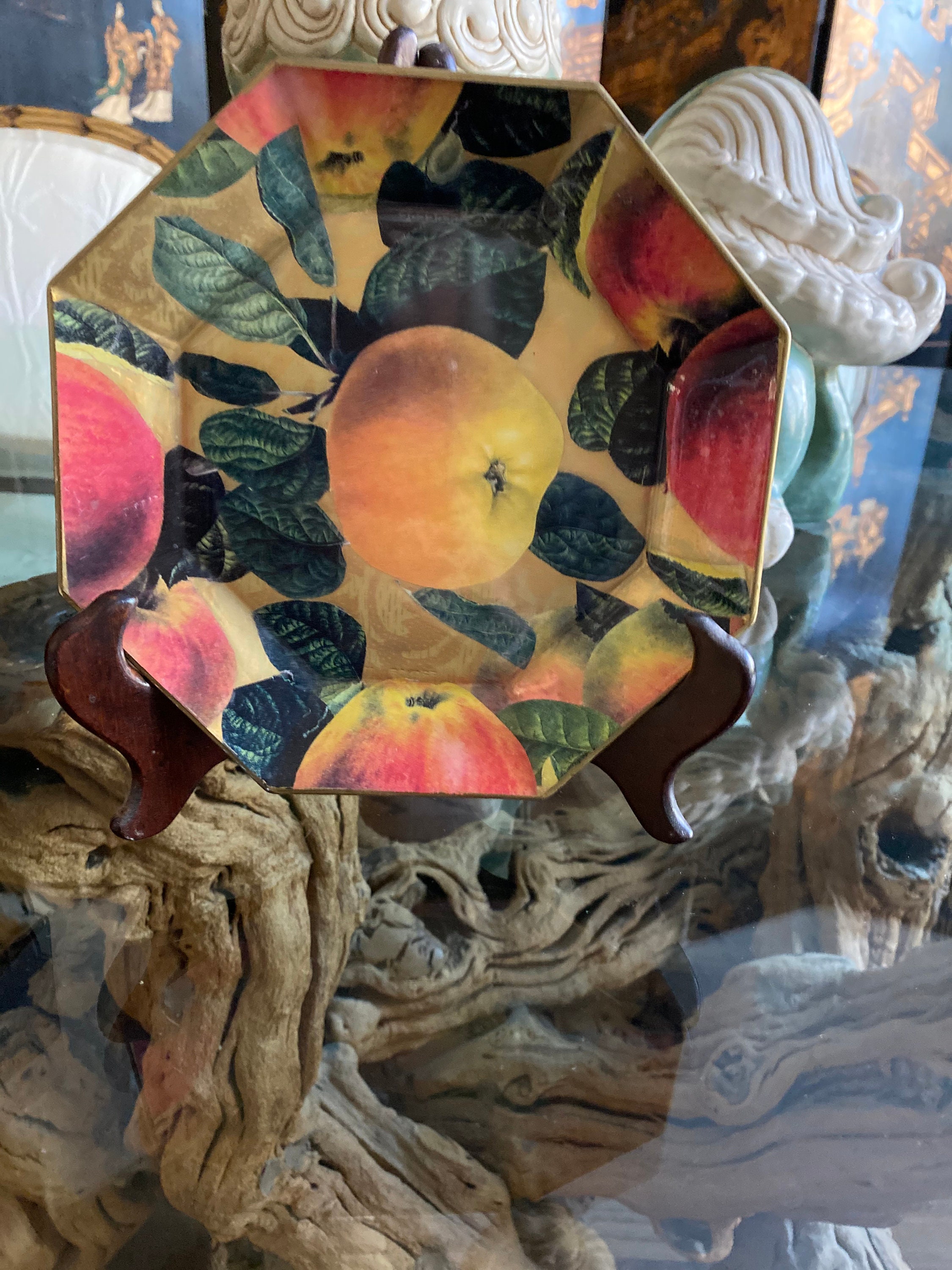 Rare Durwin Rice decoupage art, hand made decorative plate signed and ...