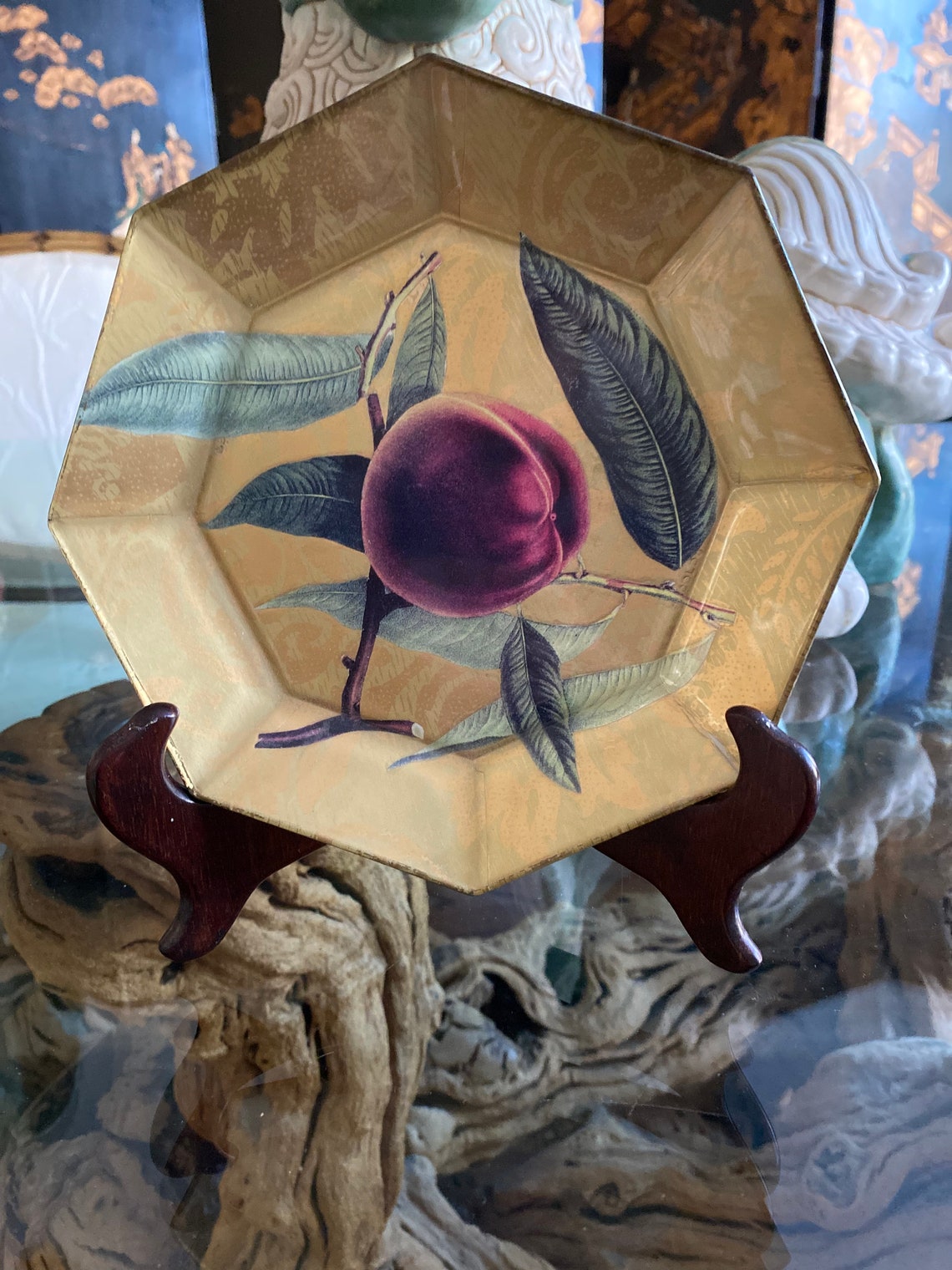 Rare Durwin Rice Decoupage Art, Hand Made Decorative Plate Signed and ...