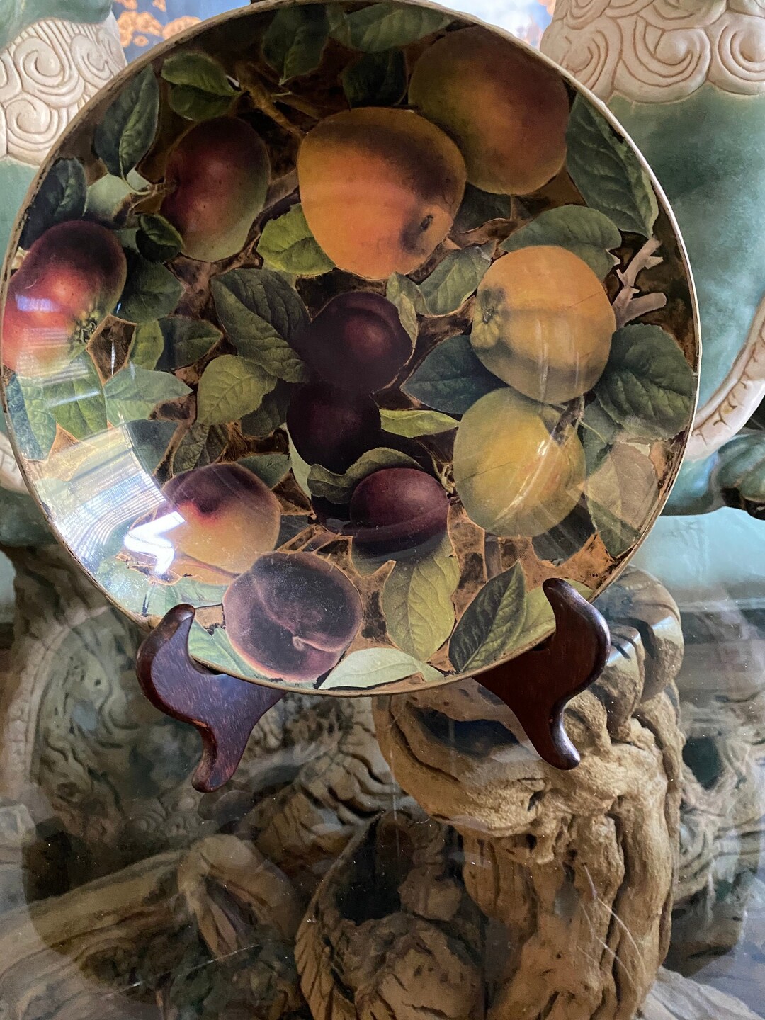 Decoupage Tropical Fruit Bowl by Durwin Rice, Hand Made, Signed and ...