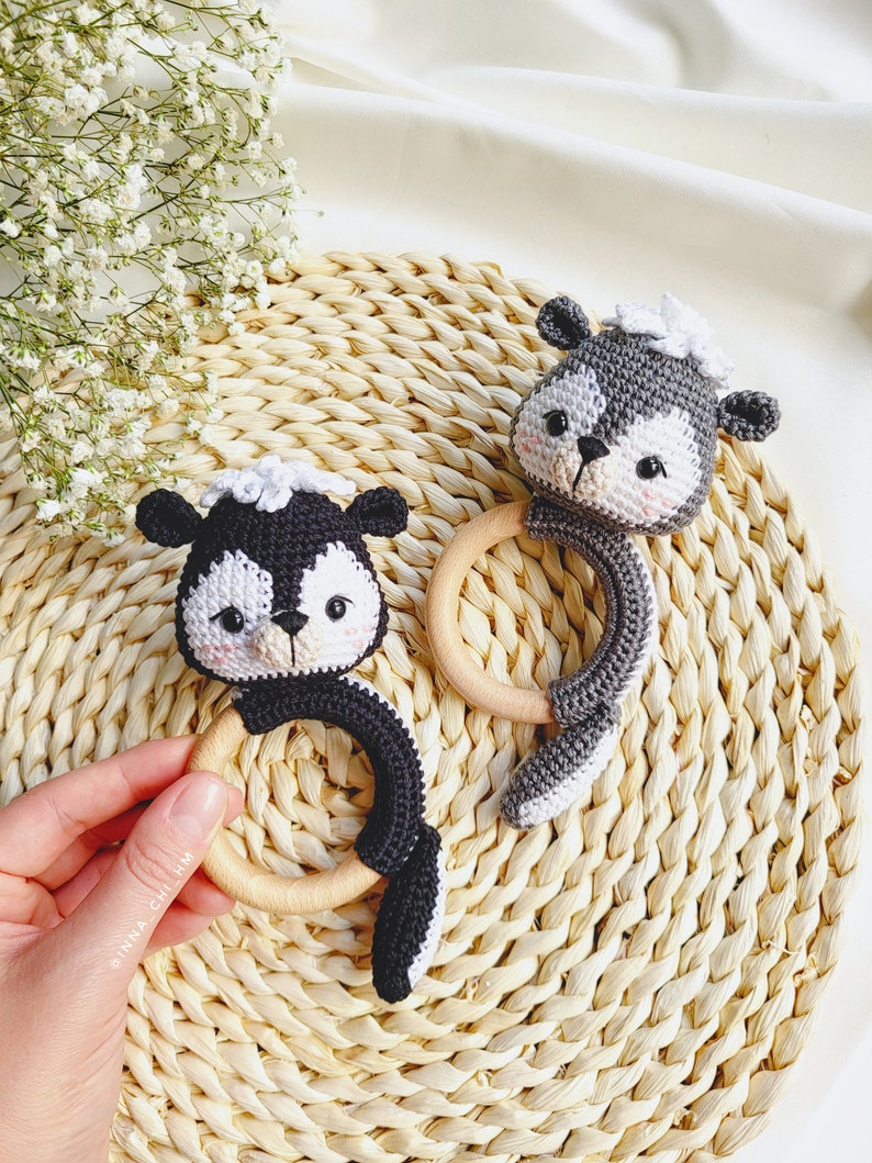 PATTERN ONLY: Skunk Baby Rattle Skunk Amigurumi Toy Skunk - Etsy