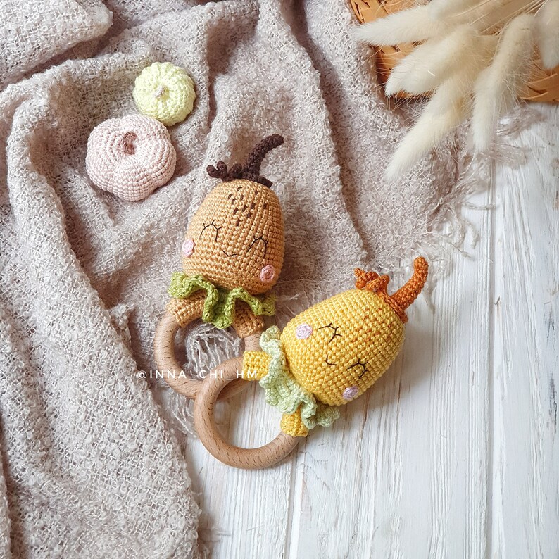 PATTERN: Pumpkin Baby Rattle Halloween Baby Gift Pumpkin - Etsy
