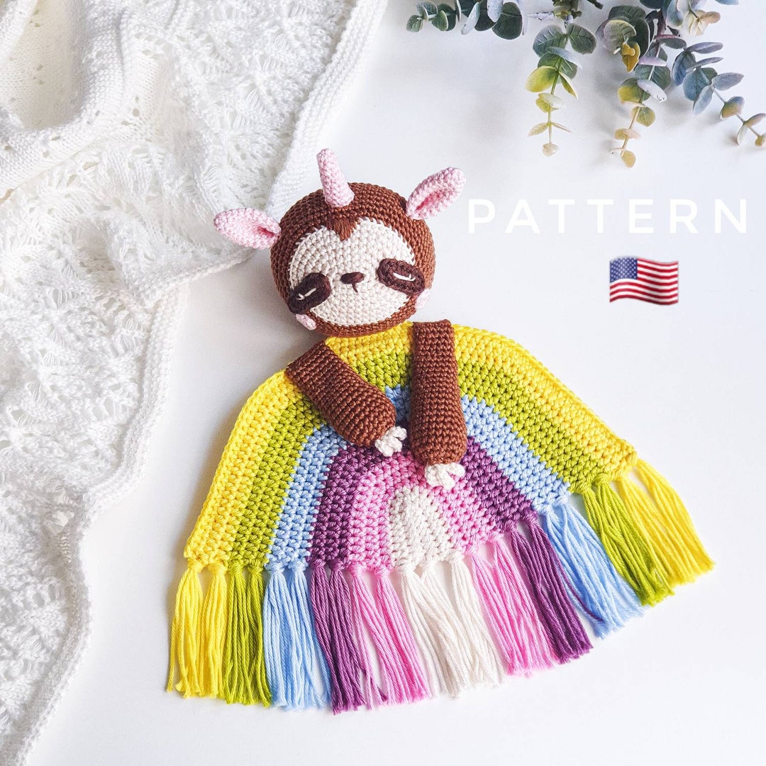 PATTERN ONLY: Slothicorn Lovey | Slothicorn Baby Security Blanket ...
