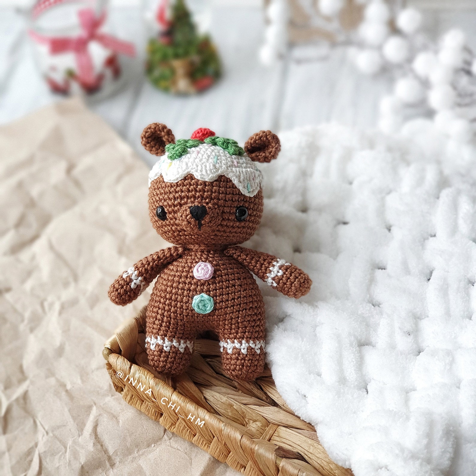 Set of 2 PATTERNS: Christmas Gingerbread Bear Toy and Rattle - Etsy