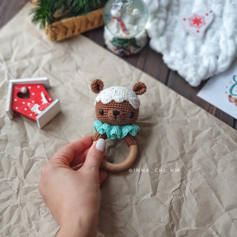 Set of 2 PATTERNS: Christmas Gingerbread Bear Toy and Rattle - Etsy