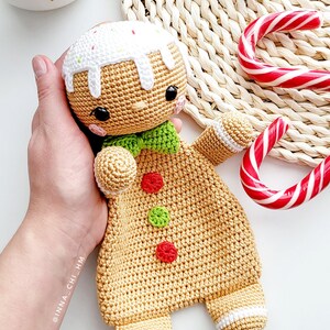 Gingerbread Boy Crochet Pattern: Baby Lovey Snuggler (PDF) - Etsy