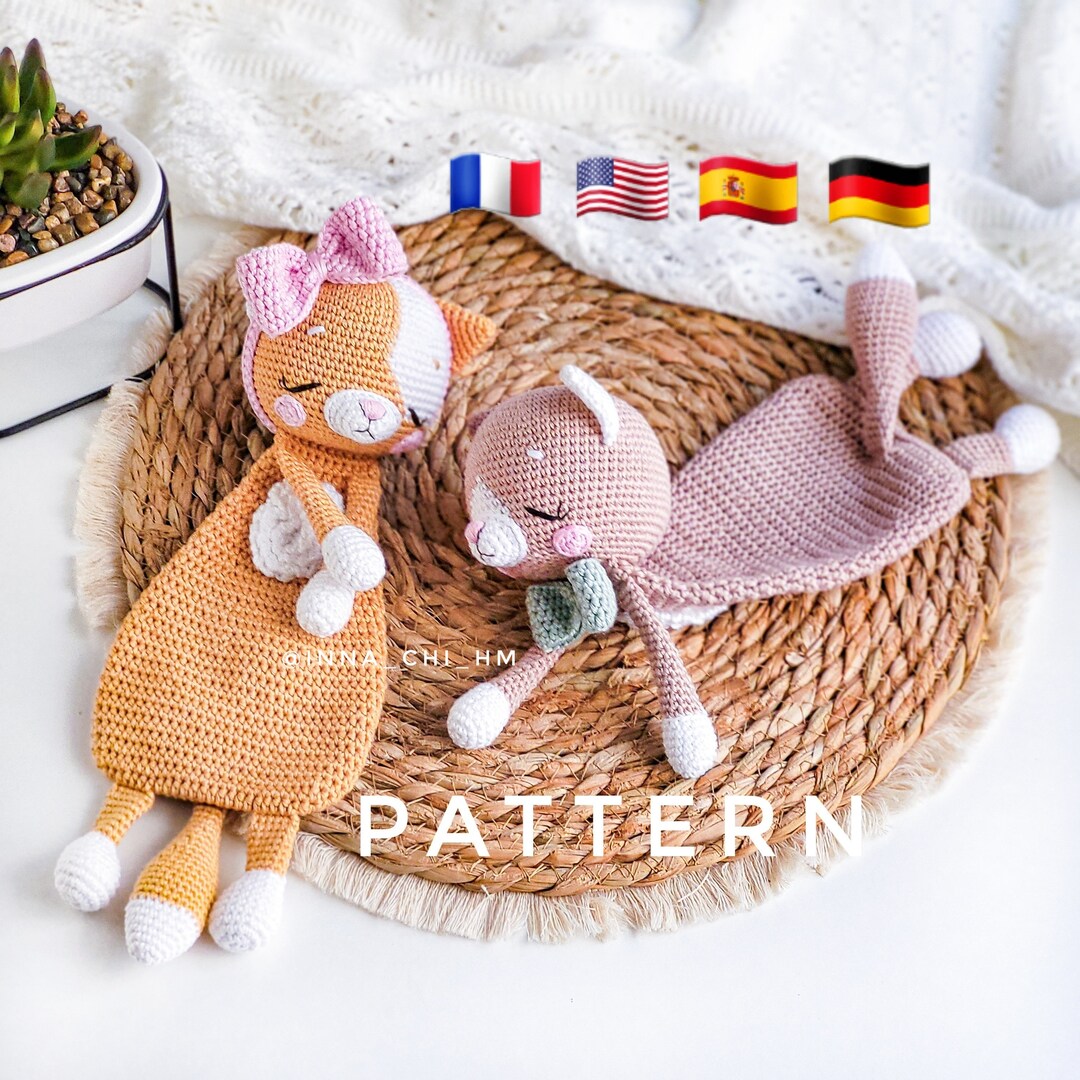 Crochet Kitten Lovey Pattern: DIY Cat Snuggler Blanket (PDF) - Etsy